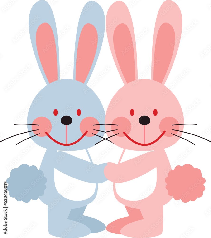 Character of cute rabbits. 2023 is the Year of the Rabbit in Japan ...