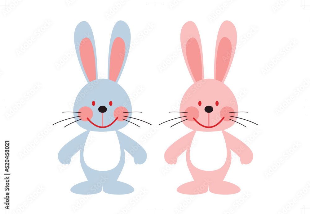 Character of cute rabbits. 2023 is the Year of the Rabbit in Japan ...