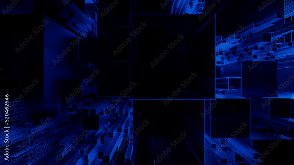 Digital Brain Neural Network. Machine Learning Concept. Blue Tech ...