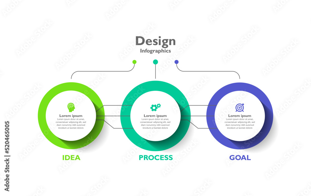 Process infographic business template for abstract background circle ...