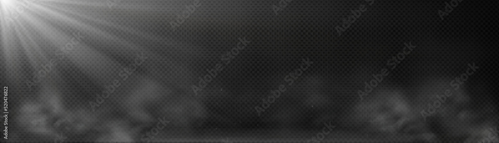 Overlay effect of white light ray, fog and dust isolated on transparent ...
