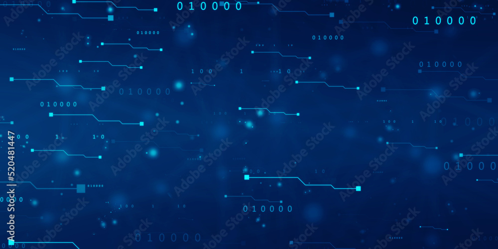 Binary Code Background, Digital Abstract technology background, flowing number one and zero text ...