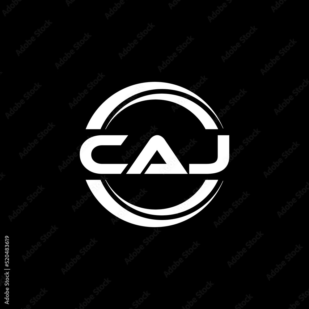 CAJ letter logo design with black background in illustrator, vector ...