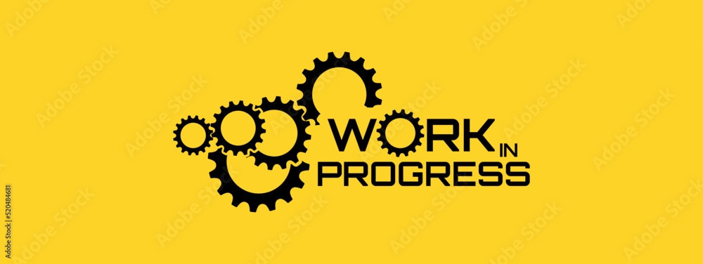 yellow warning sign. Work in progress background. Stock Vector | Adobe ...
