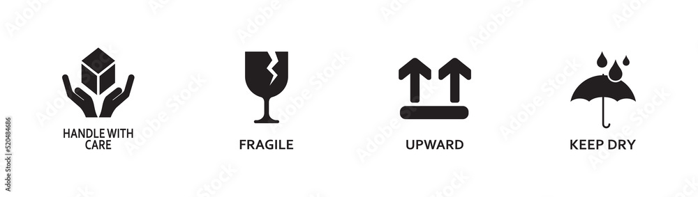 cargo icon set on white background Stock Vector | Adobe Stock