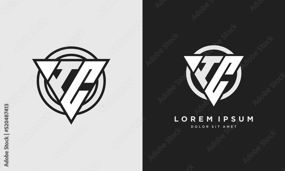 Letter IC triangle logo icon modern stylish monogram design Stock ...
