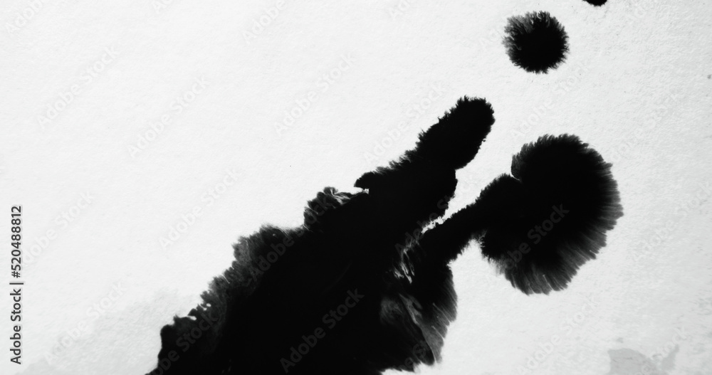 Black ink splash on white paper. Stain texture. Frayed edge overlay ...