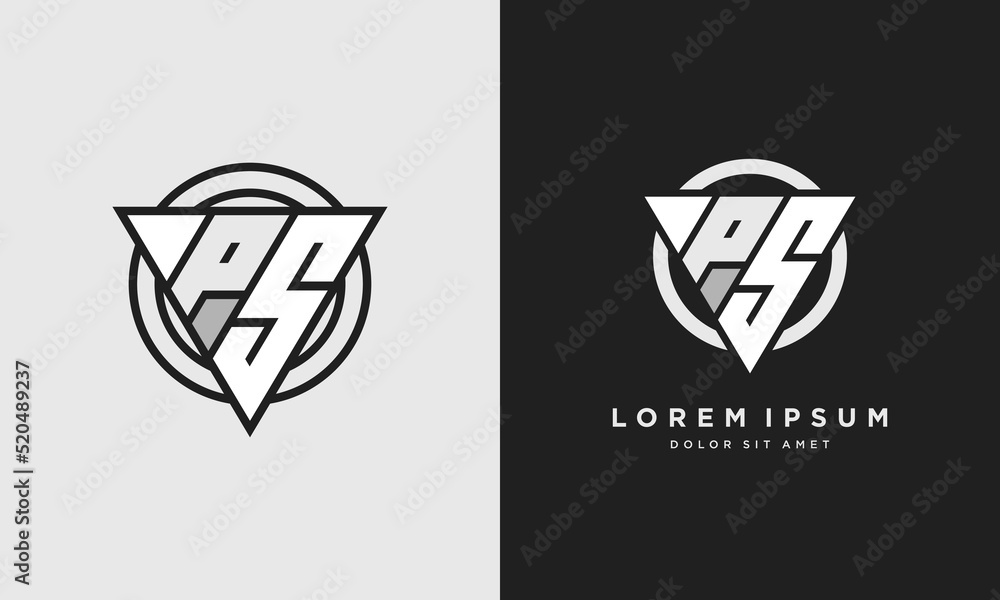 Letter PS triangle logo icon modern stylish monogram design Stock ...