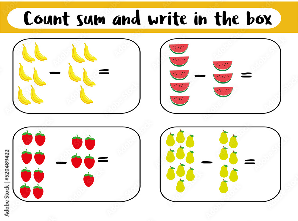 Collection of mini-games teaching counting for kids. Calculation for ...