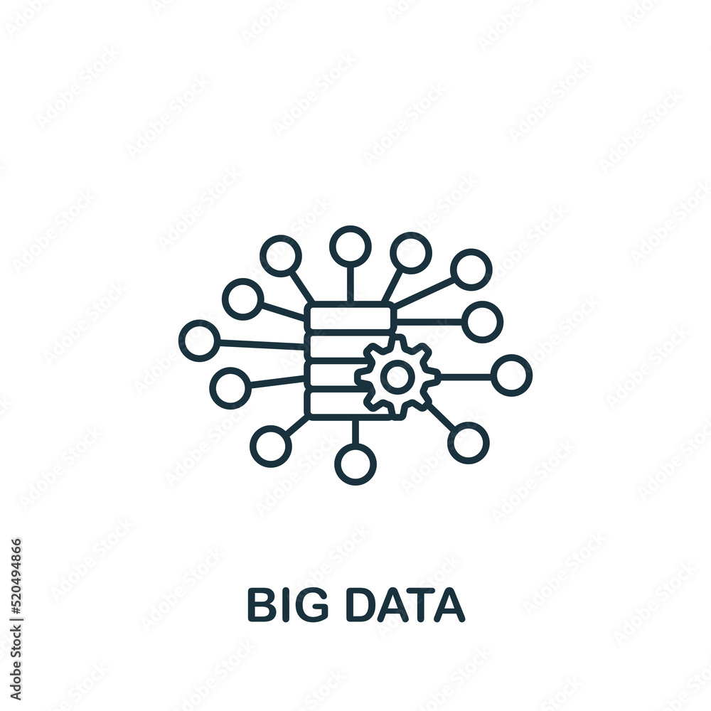 Big Data icon. Monochrome simple Artificial Intelligence icon for ...