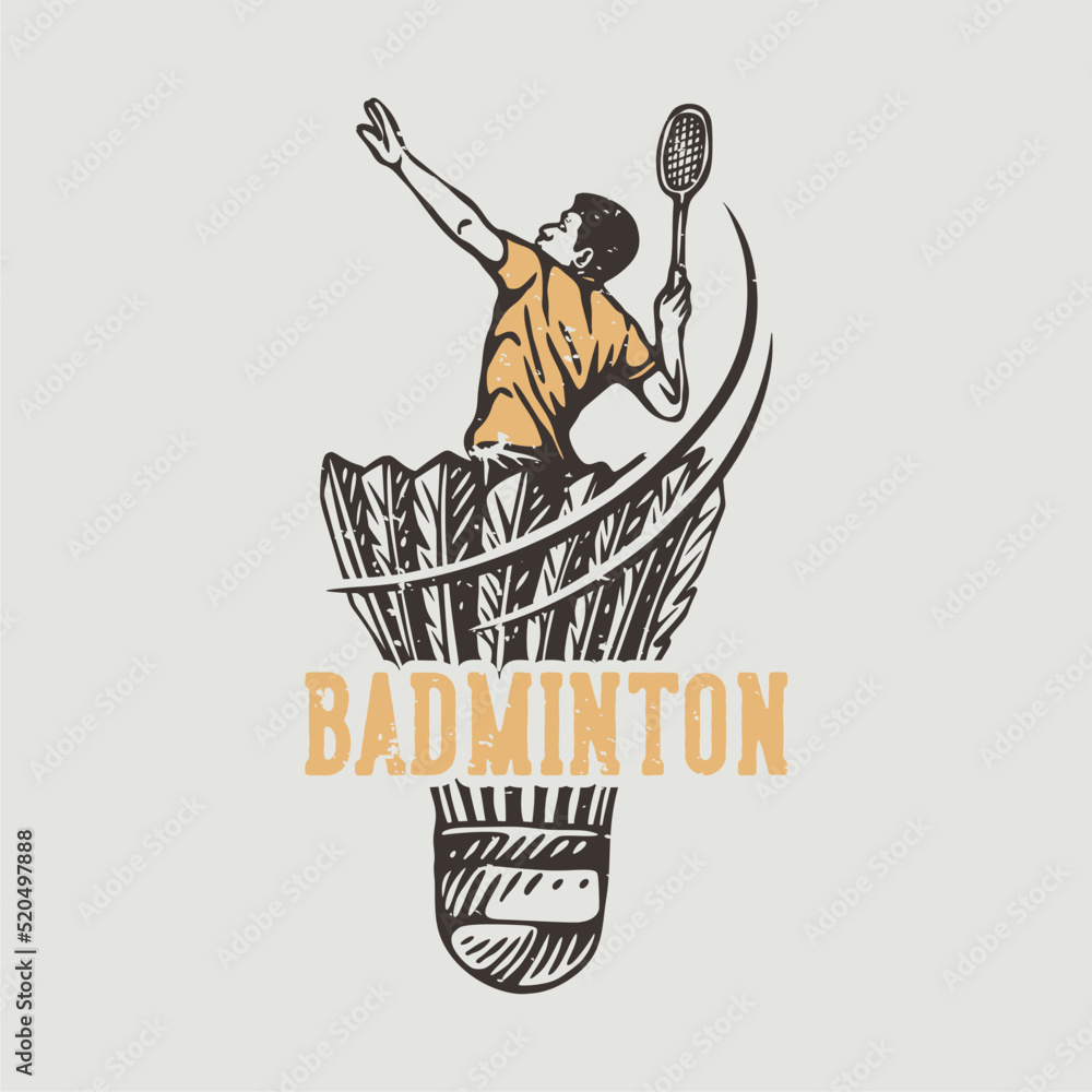 vintage slogan typography badminton for t shirt design Stock Vector ...
