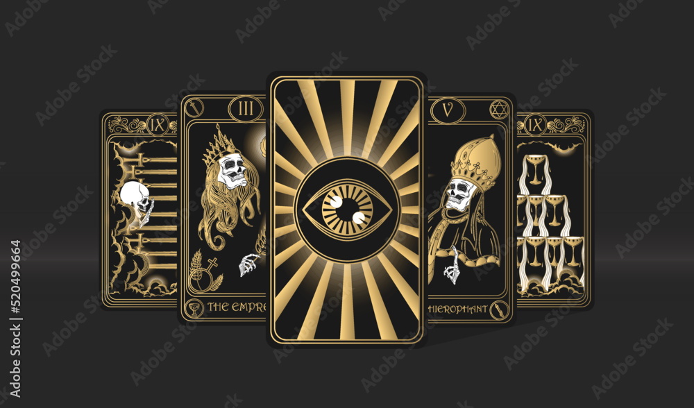 Black vector banner for fortune telling, tarot reading concept with ...