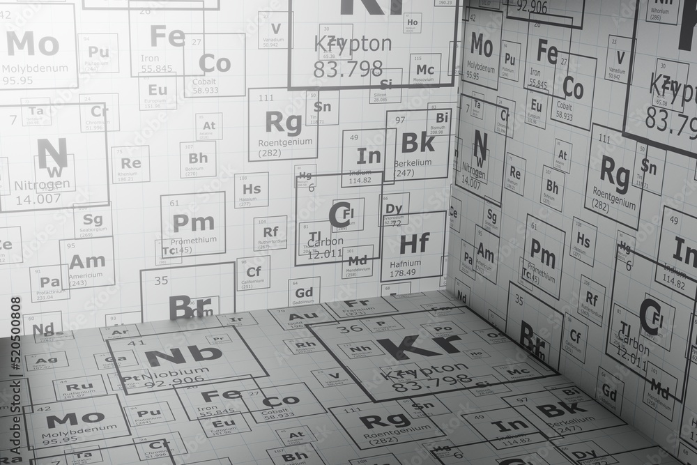 3d paper background of periodic table elements, science and engineering ...