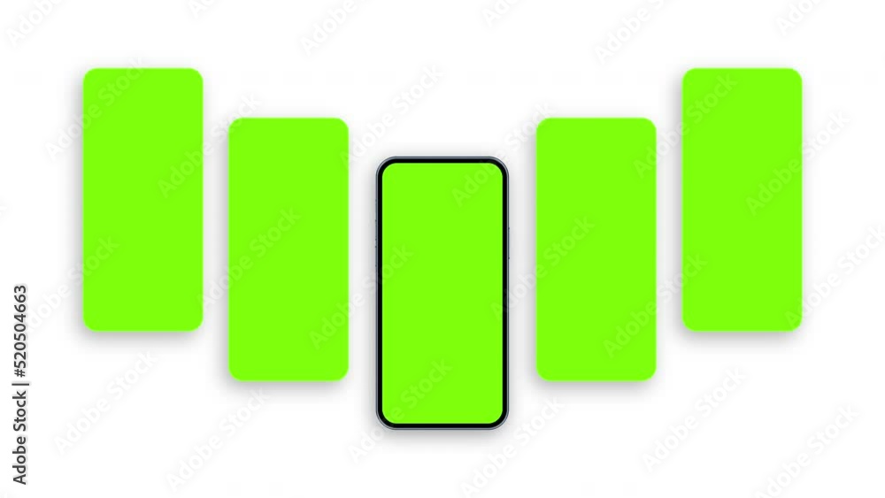 Phone With Green App Screens Animated Mockup. Web Design Concept for ...