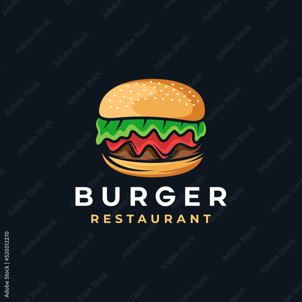 Burger logo design vector template. Fast Food Logo Stock Vector | Adobe ...