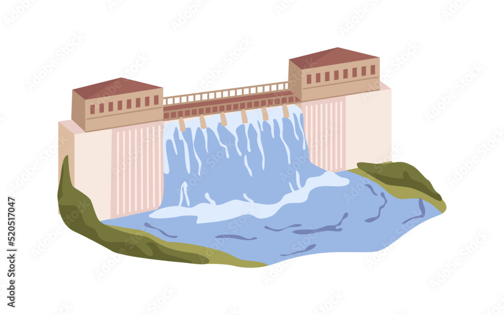 Alternative source or energy, renewable hydropower of hydroelectric ...