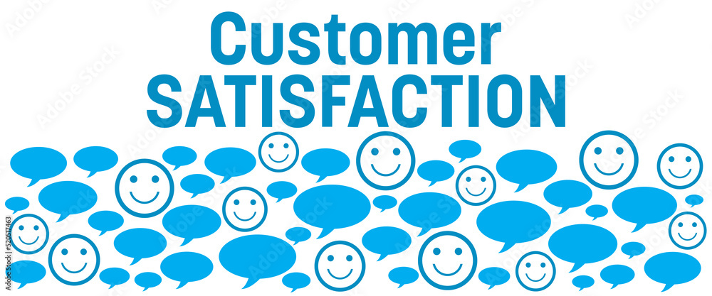 Customer Satisfaction Smile Comment Symbols Blue Texture Bottom Stock ...