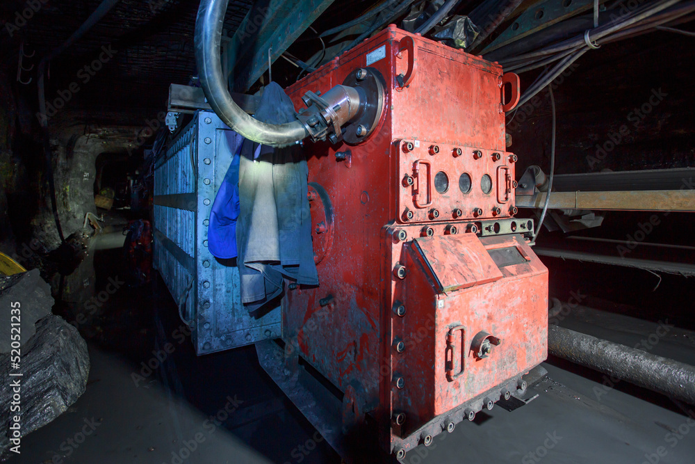 Electric transformer in mine tunnel. Stock Photo | Adobe Stock