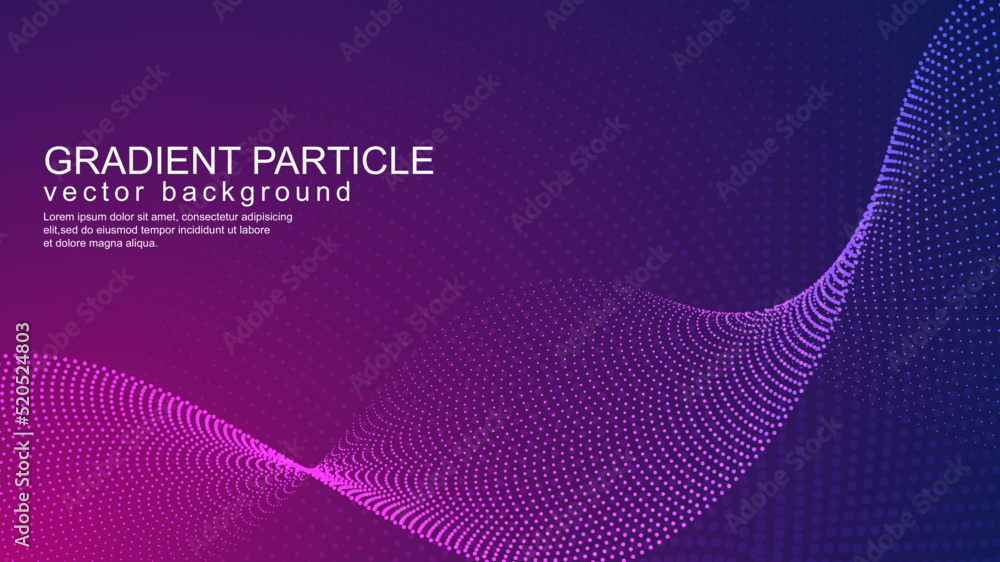 Gradient wave particles on black background Stock Vector | Adobe Stock
