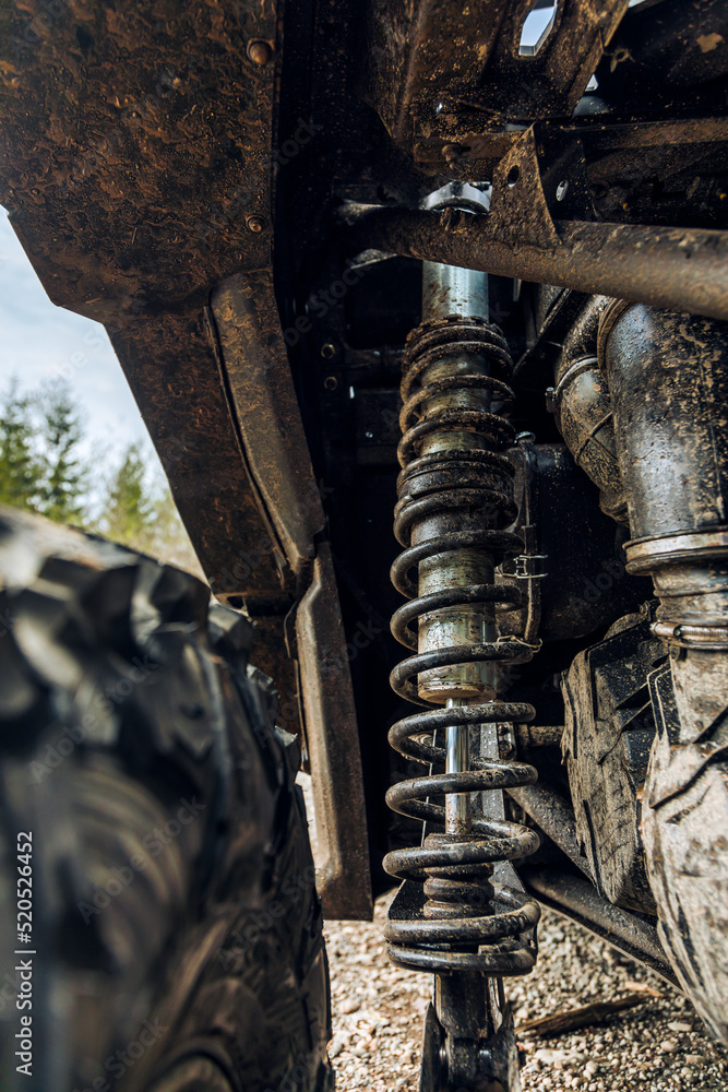 Foto de UTV showing a shock and spring in the rear suspension do Stock ...
