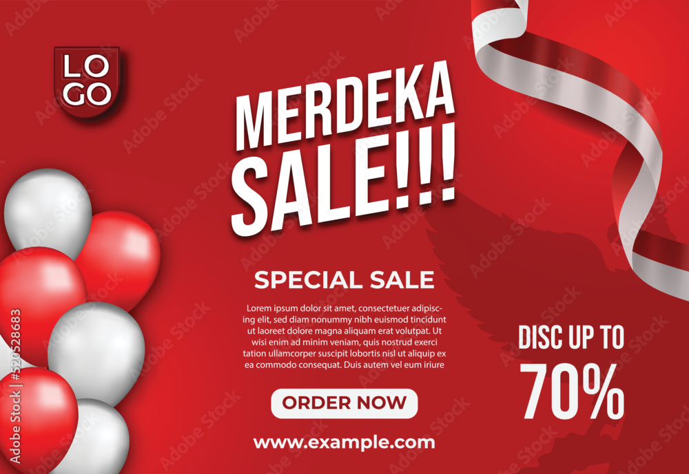 Merdeka Sale Social Media Post template Realistic Special Independence ...