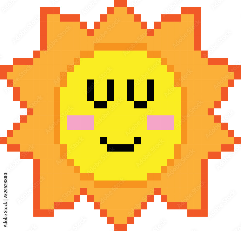 Stockvector Sun pixel art vector illustration. sun image or clip art ...