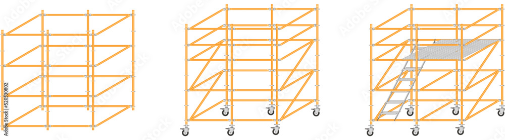 Poster Mobile vector scaffolding, white background, used in ...