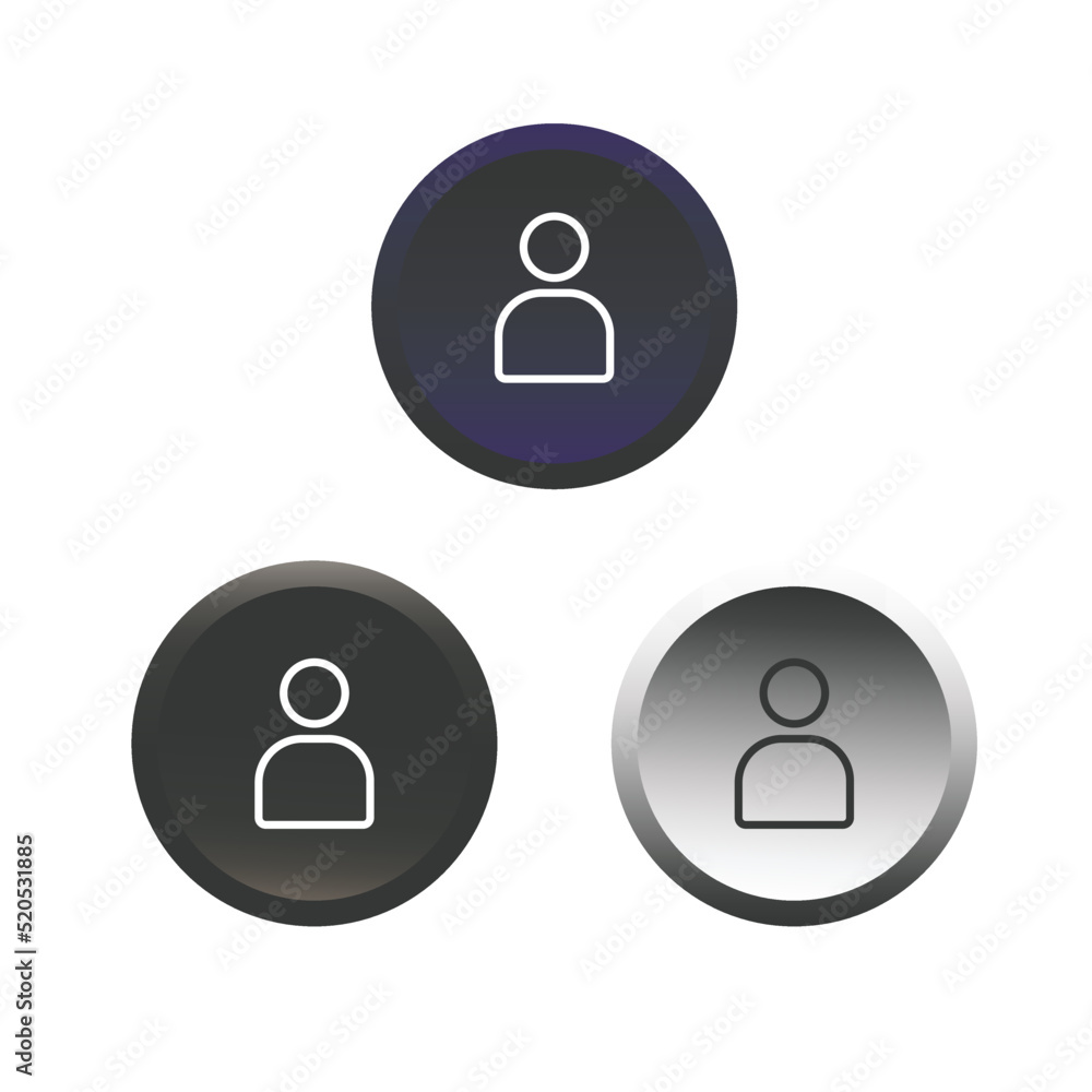Neumorphic profile icon button.user icon. human person symbol. social ...