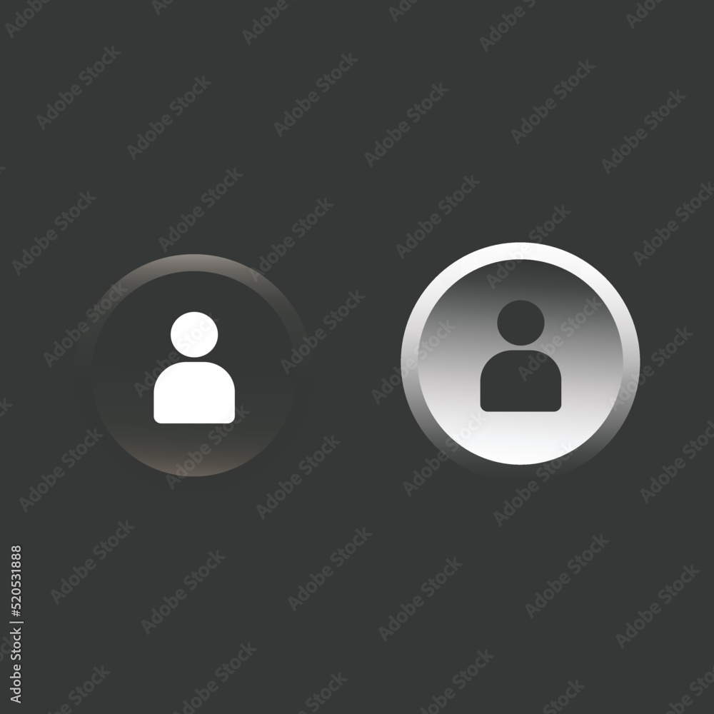 Neumorphic profile icon button.user icon. human person symbol. social ...