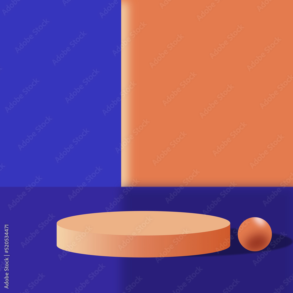 Blue background, minimal mockup scene for product display, 3d render ...