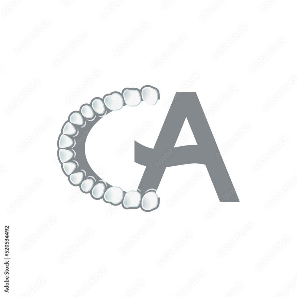 Dental Logo Design Consisting of Letters C and A with Dental Health ...
