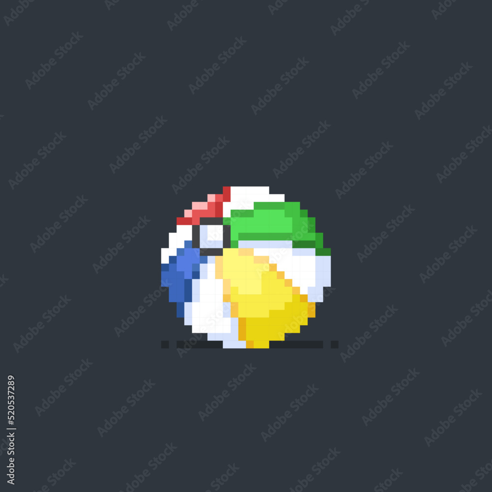 Vetor de beach ball in pixel art style do Stock | Adobe Stock