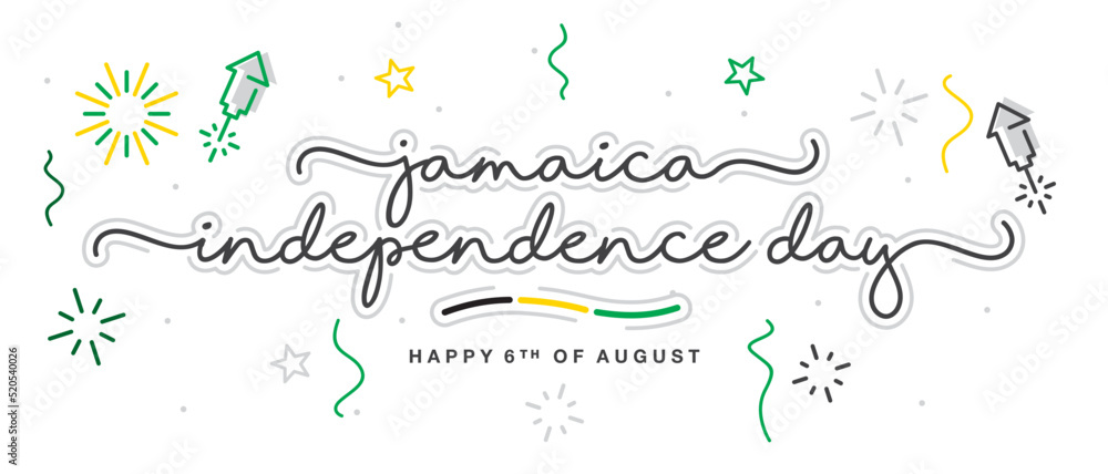 Jamaica independence day handwritten lettering typography calligraphy ...