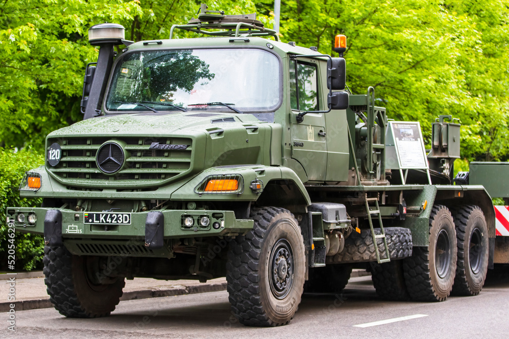 Vilnius Lithuania 2022-02-16 Mercedes-Benz ZETROS with Mercedes-Benz ...