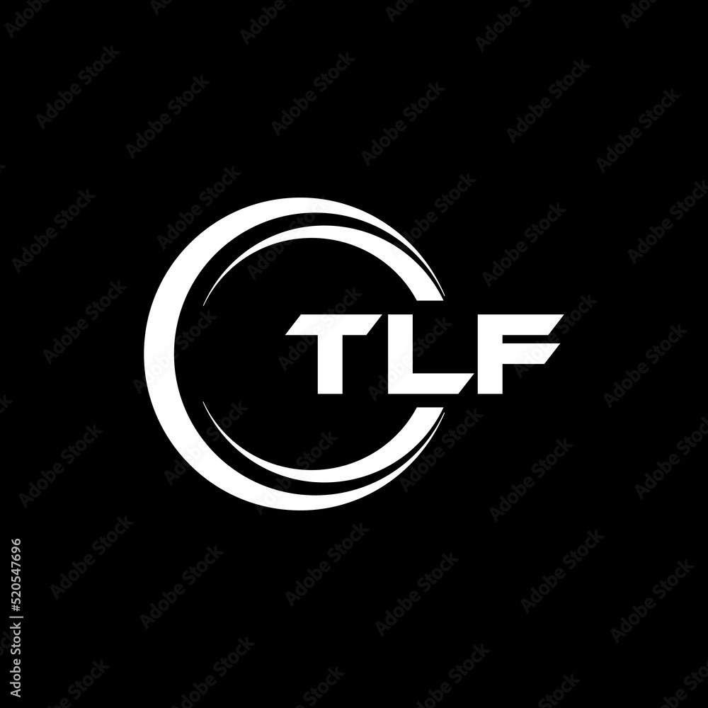 TLF letter logo design with black background in illustrator, cube logo ...