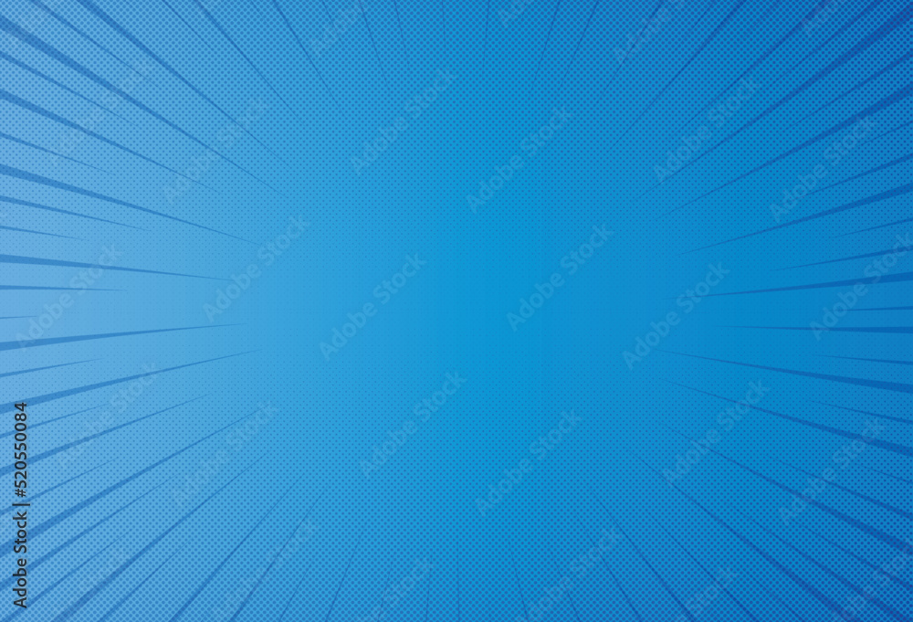 Blue retro starburst vector illustration background. Comic retro radial ...