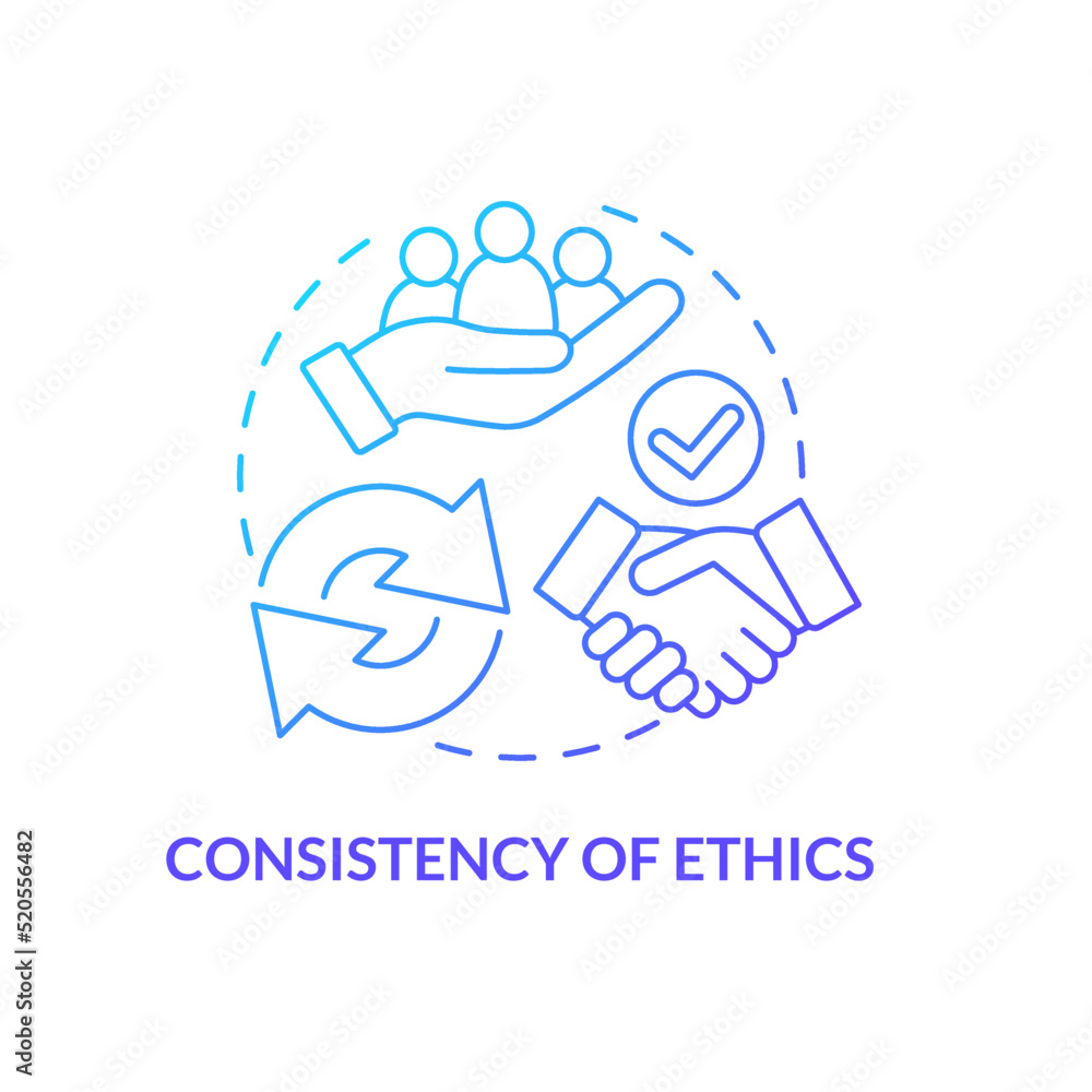 Consistency of ethics blue gradient concept icon. Ethical banking ... Consistency of ethics blue gradient concept icon. Ethical banking ...