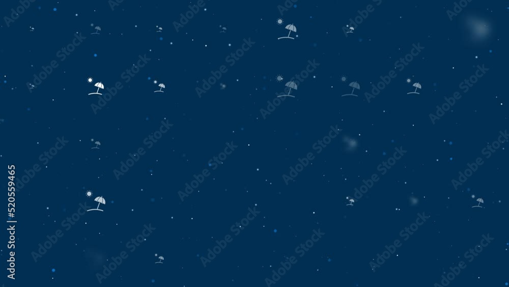 Template animation of evenly spaced beach symbols of different sizes ...