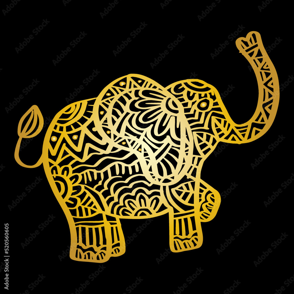 Hand drawn zentangle elephant illustration. Stock Vector | Adobe Stock