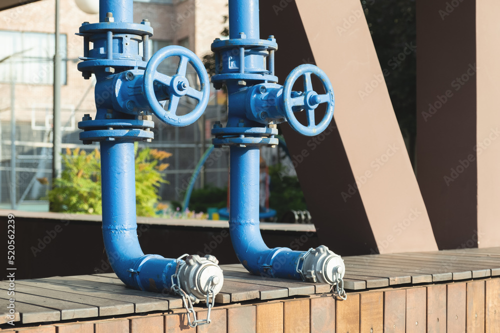 Fire hydrants on the building to connect to a fire engine. The external ...
