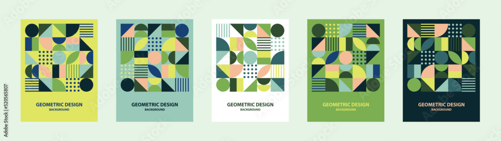 Abstract background creative simple bauhaus style, geometric pattern ...