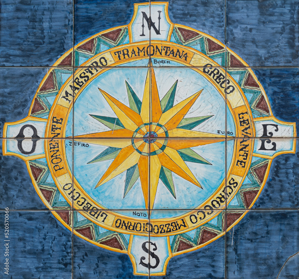 Ceramic background. Italian traditional patterns on tiles, handmade ...