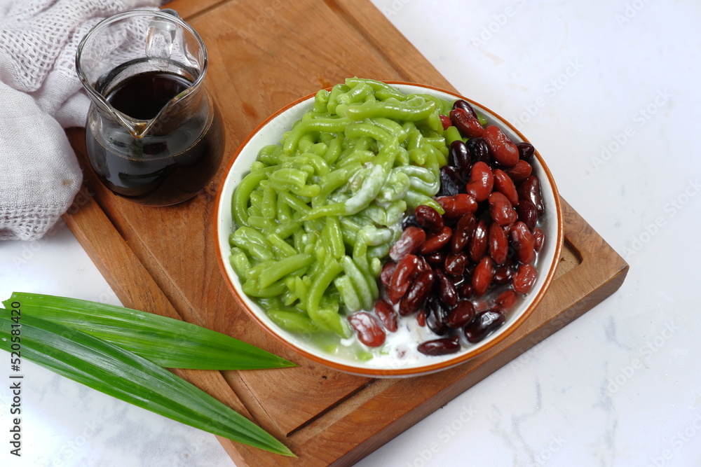 Malaysian Desserts Called Cendol. Cendol is Made From Crushed Ice Cubes ...