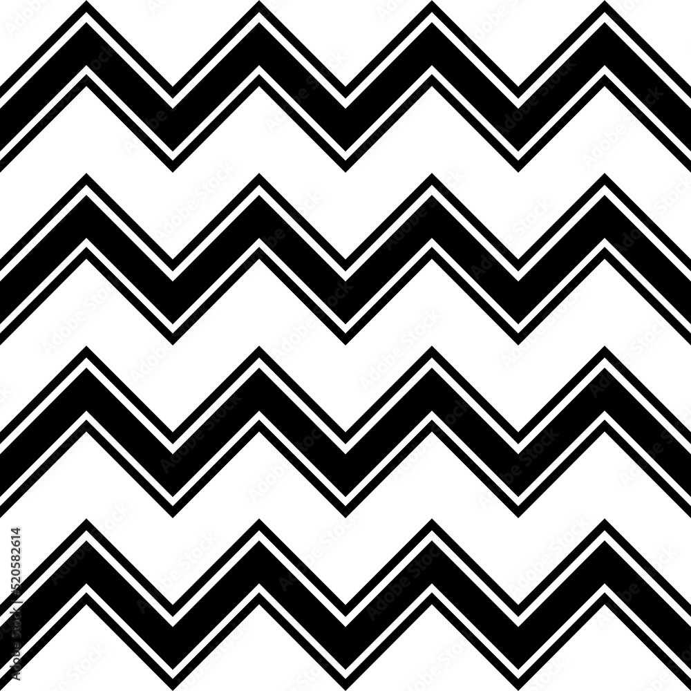 Black chevron seamless repeat pattern. Zig zag, spiky wavy lines. Isolated png illustration ...