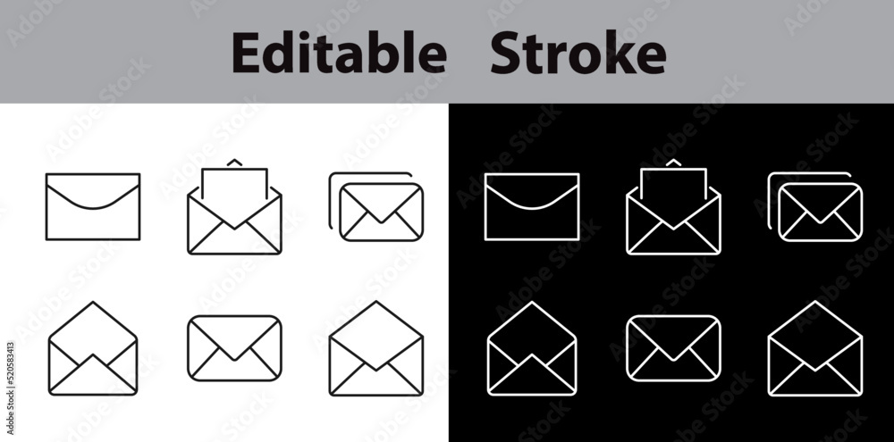 Modern outline style mail icons collection. Premium quality symbols and ...