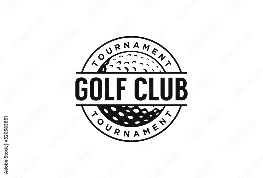vintage badge emblem Golf club, golf tournament logo vector icon on ...