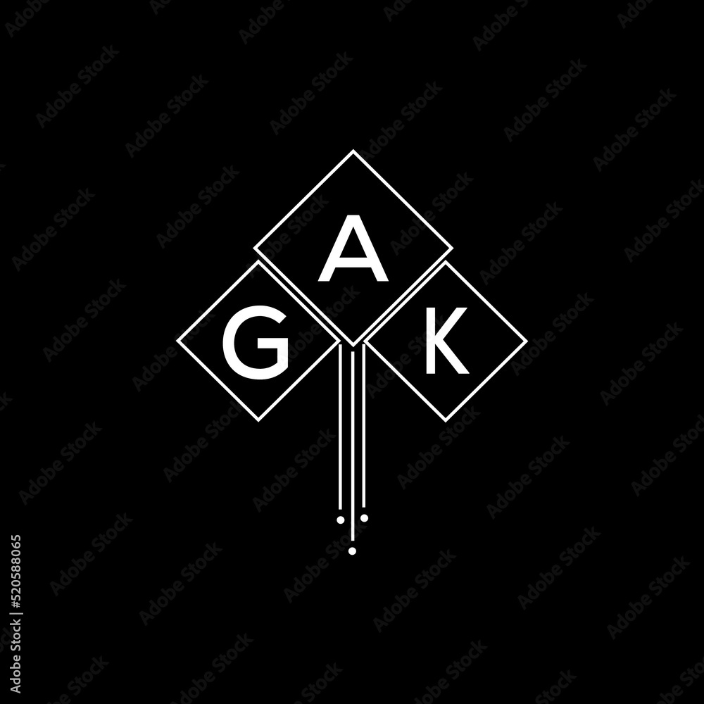 GAK letter logo design with white background in illustrator, GAK vector ...