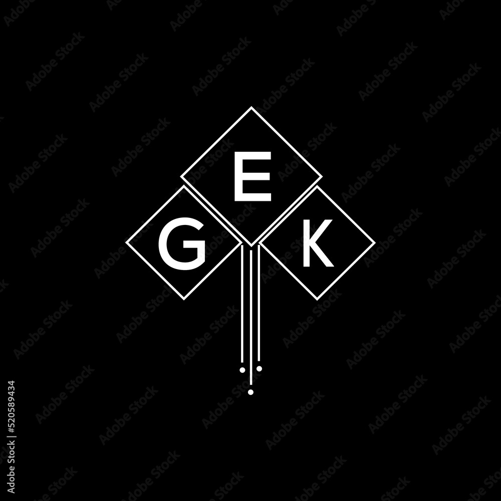 GEK letter logo design with white background in illustrator, GEK vector ...