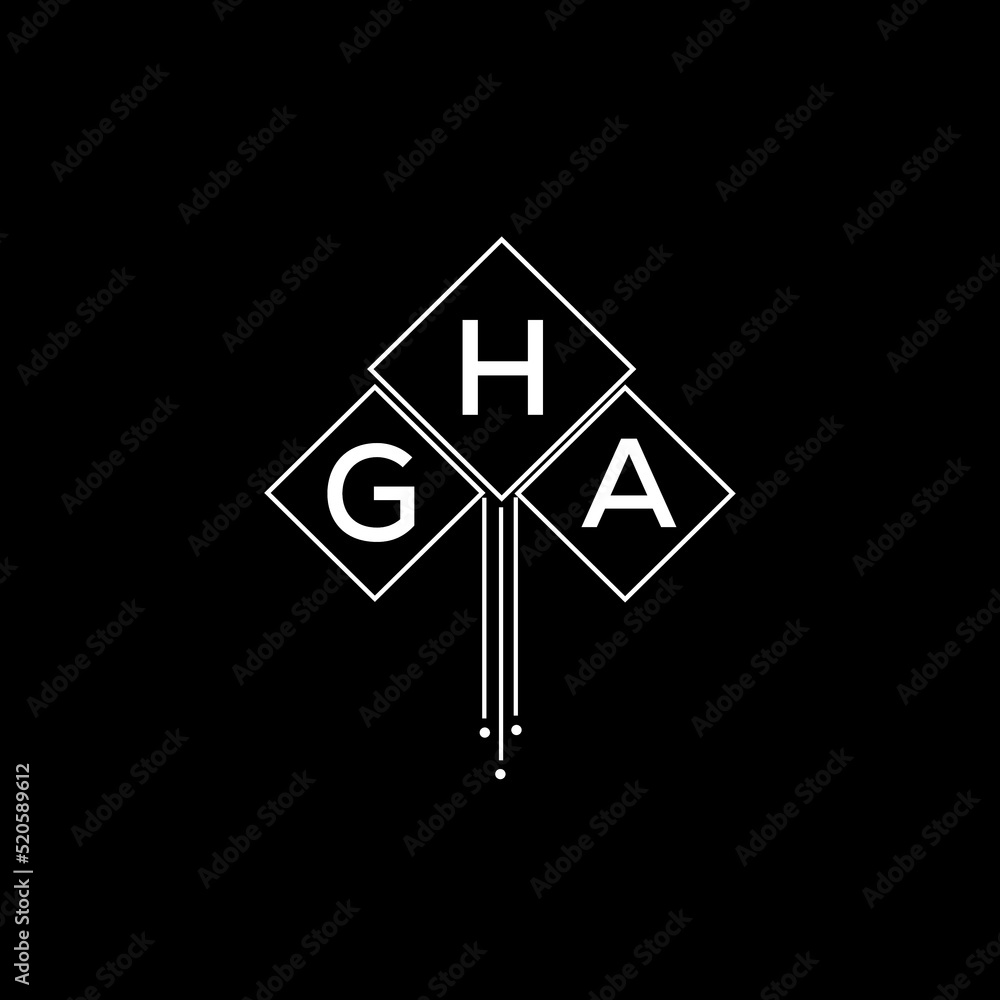 GHA letter logo design with white background in illustrator, GHA vector ...