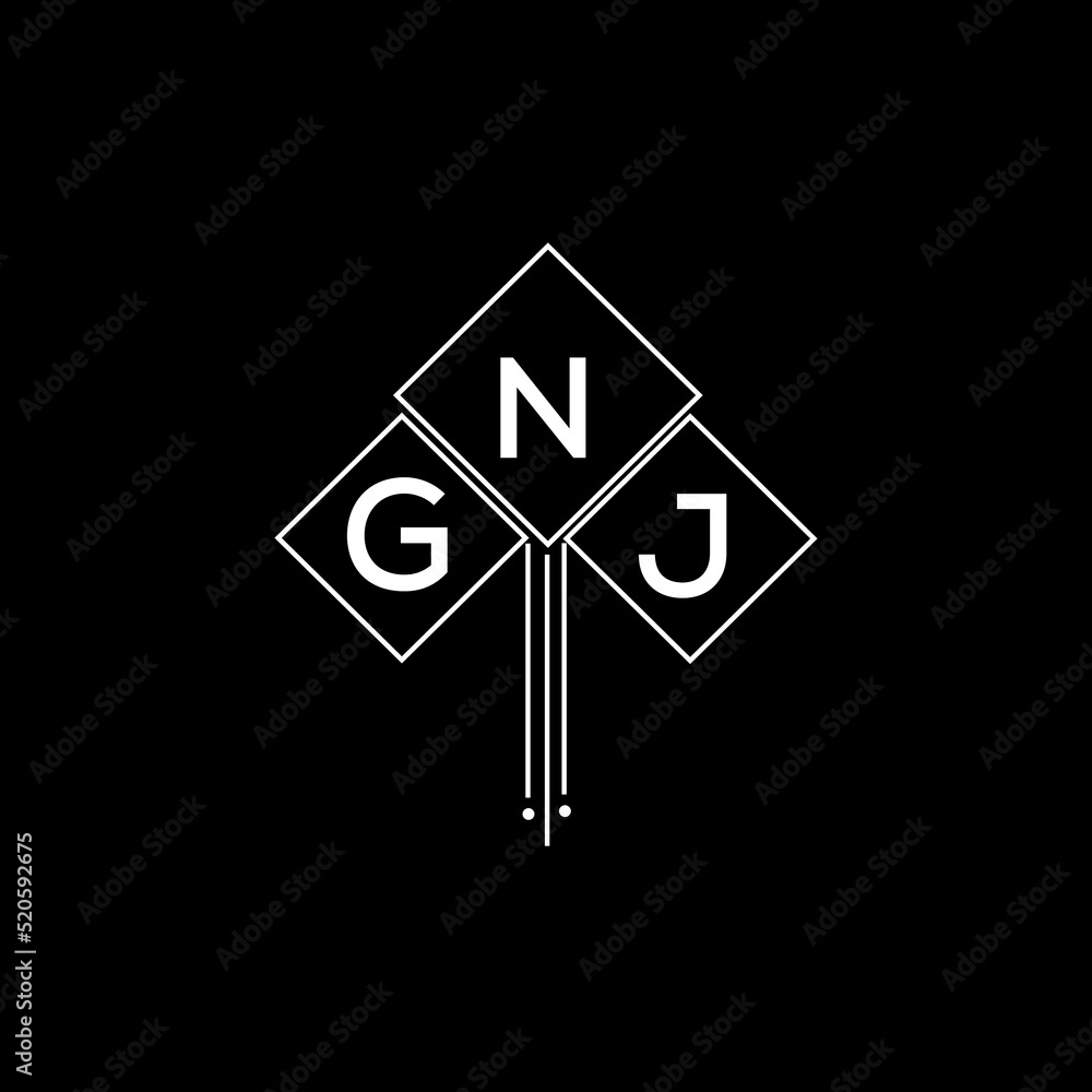 GNJ letter logo design with white background in illustrator, GNJ vector ...